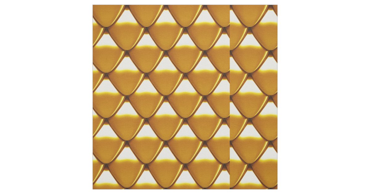 Elegant Gold Scale Pattern Fabric | Zazzle