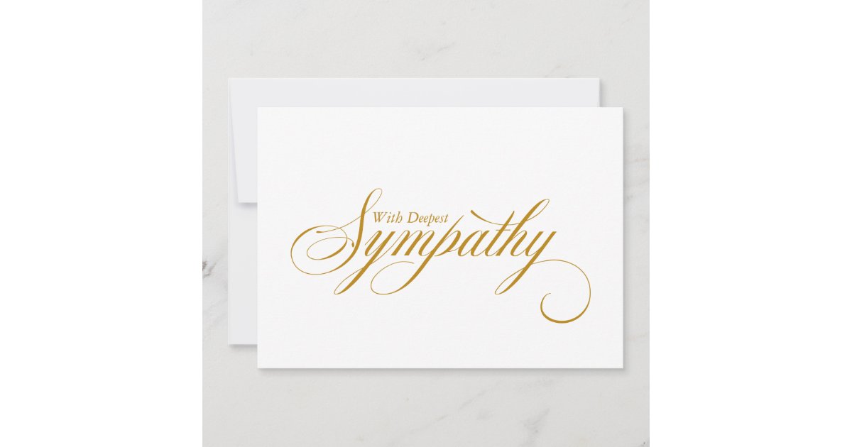 Elegant Gold Script Condolence Sympathy Card | Zazzle