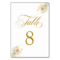Elegant Gold Script Floral Wedding Table Number 8 | Zazzle
