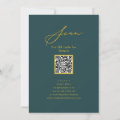 Elegant Gold Script Green Rehearsal Dinner QR code Invitation | Zazzle