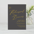 Elegant Gold Script Grey Rehearsal Dinner QR code Invitation | Zazzle