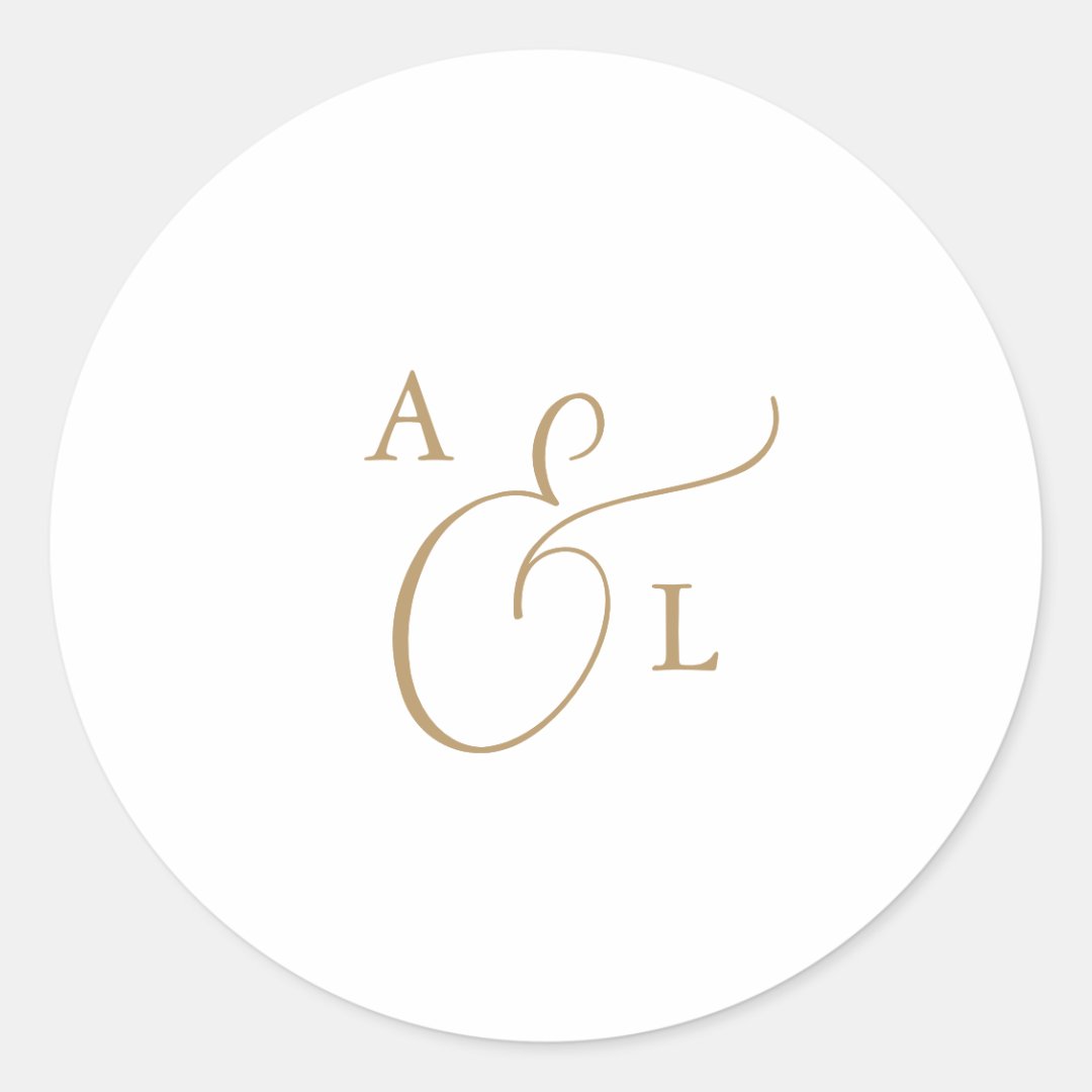 Elegant Gold Script Monogram Wedding Envelope Seal | Zazzle