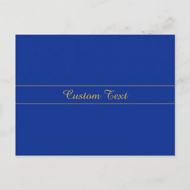 Elegant Gold Script on Navy Blue Background Postcard | Zazzle