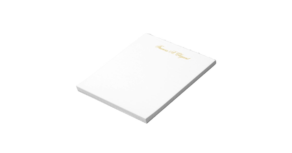 Elegant Gold Script Personalized Note Pad | Zazzle