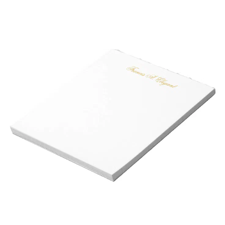Elegant Gold Script Personalized Note Pad | Zazzle