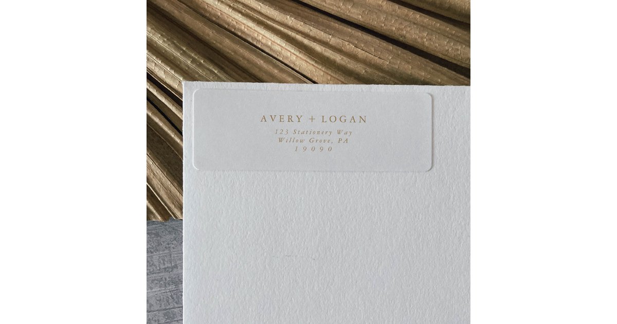 Elegant Gold Script Return Address Label | Zazzle