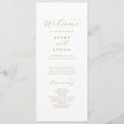 Elegant Gold Script Wedding Program | Zazzle