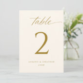 Elegant Gold Script Wedding Table Numbers | Zazzle
