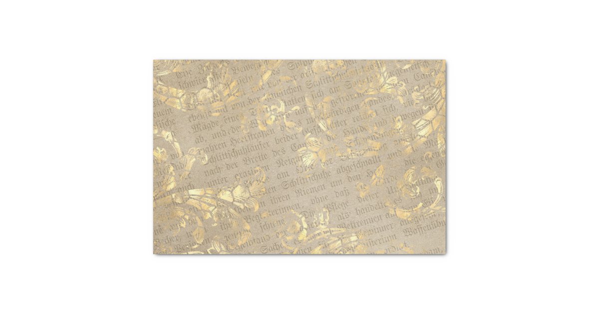 Elegant Gold Scrolls Tissue Paper | Zazzle