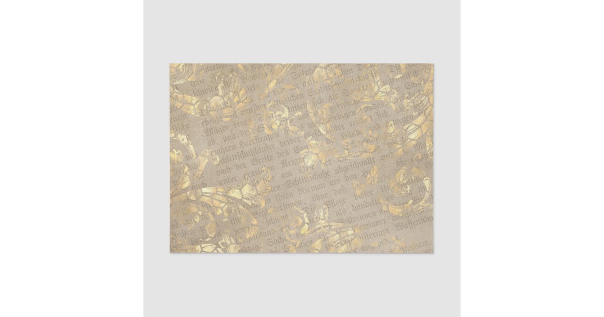 Elegant Gold Scrolls Tissue Paper | Zazzle