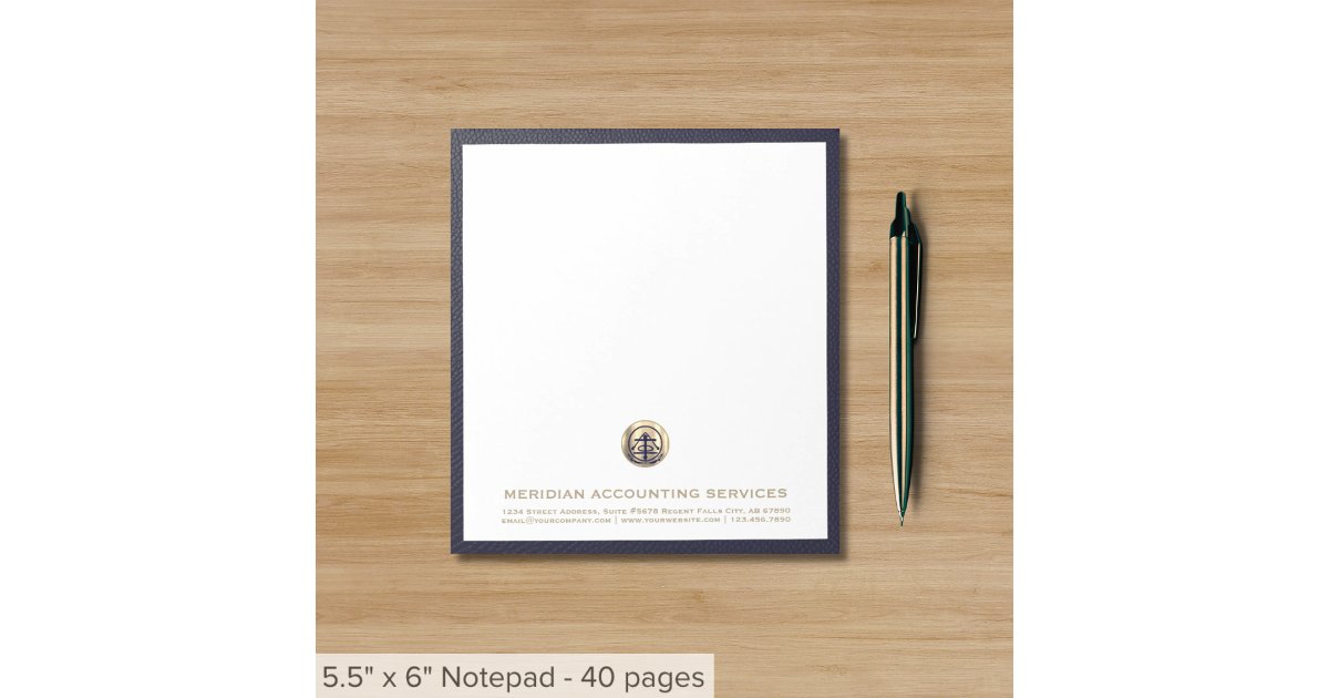 Elegant Gold Seal Accounting Notepad | Zazzle