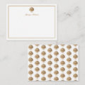 Elegant Gold Seashell & Pearls Custom Name Coastal Note Card | Zazzle