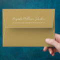 Elegant Gold Signature Script Return Address Envelope | Zazzle