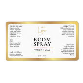 Elegant Gold Simple Modern Room Mist Spray Label | Zazzle
