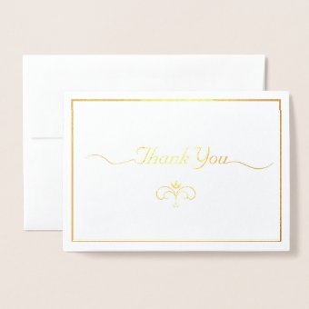 Elegant Gold Simple Script Art thank you cards | Zazzle