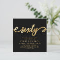 Elegant Gold Sixty Script Black 60th Birthday Invitation | Zazzle