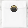 Elegant Gold Sparkle Christmas Party Bauble Classic Round Sticker | Zazzle