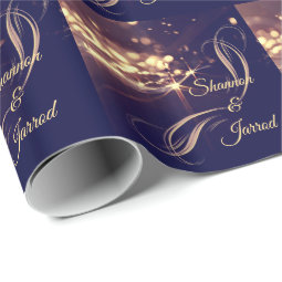 Elegant Gold Sparkle Wedding Wrapping Paper | Zazzle