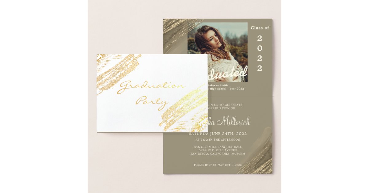 Elegant Gold Sparkling Graduation Party Invitation | Zazzle