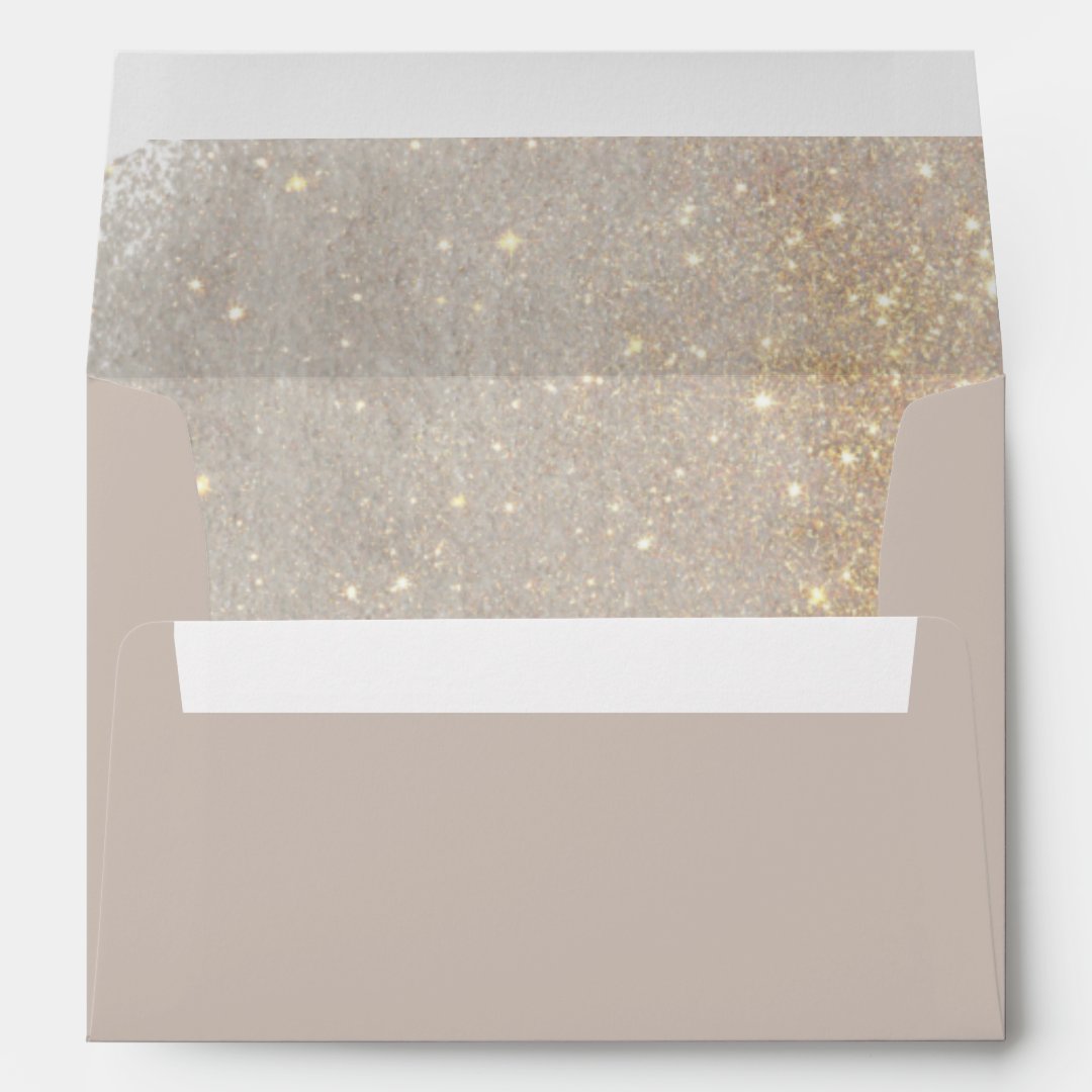 Elegant Gold Sparkly Lined Wedding Envelope | Zazzle