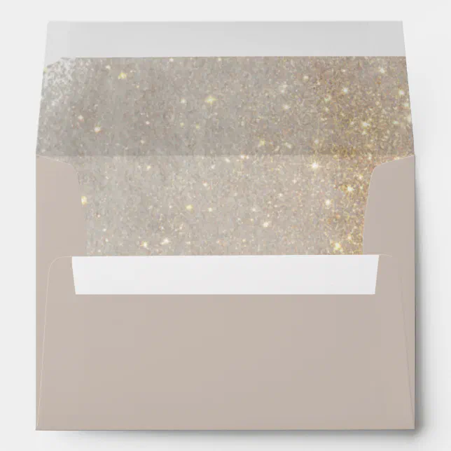 Elegant Gold Sparkly Lined Wedding Envelope | Zazzle