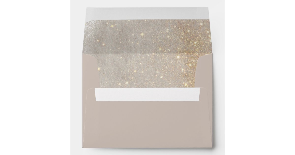 Elegant Gold Sparkly Lined Wedding Envelope | Zazzle.com