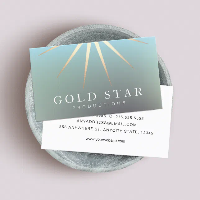 Elegant Gold Star Logo Professional Business Card | Zazzle