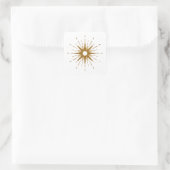 Elegant Gold Starburst Square Sticker | Zazzle