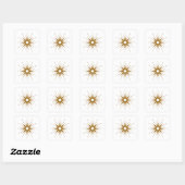 Elegant Gold Starburst Square Sticker | Zazzle