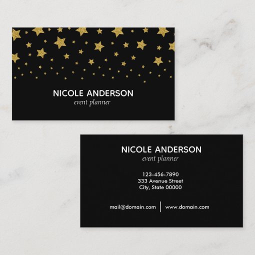 Elegant Gold Stars Business Card | Zazzle