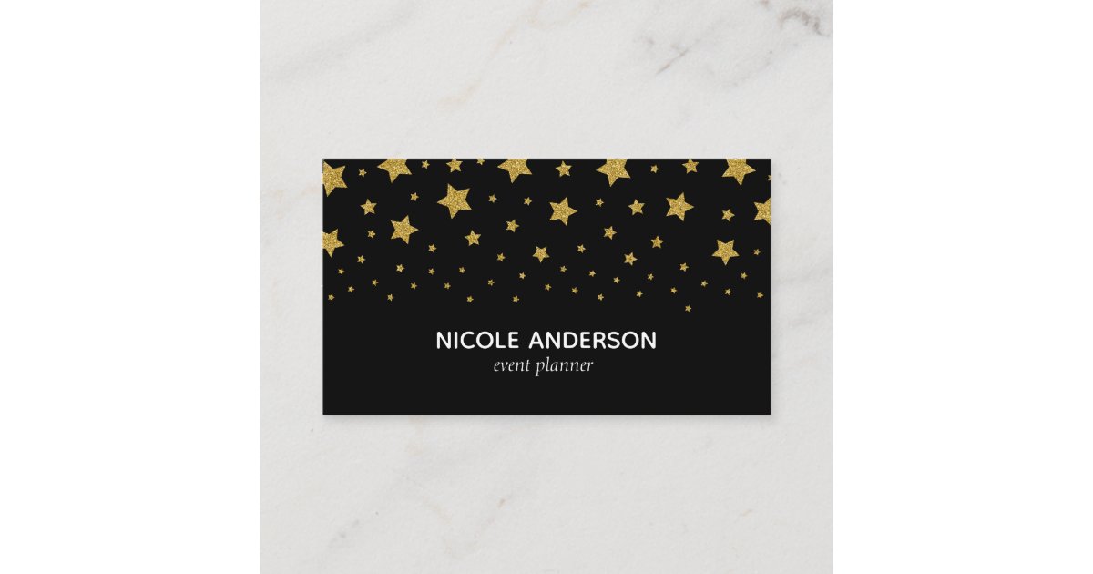Elegant Gold Stars Business Card | Zazzle