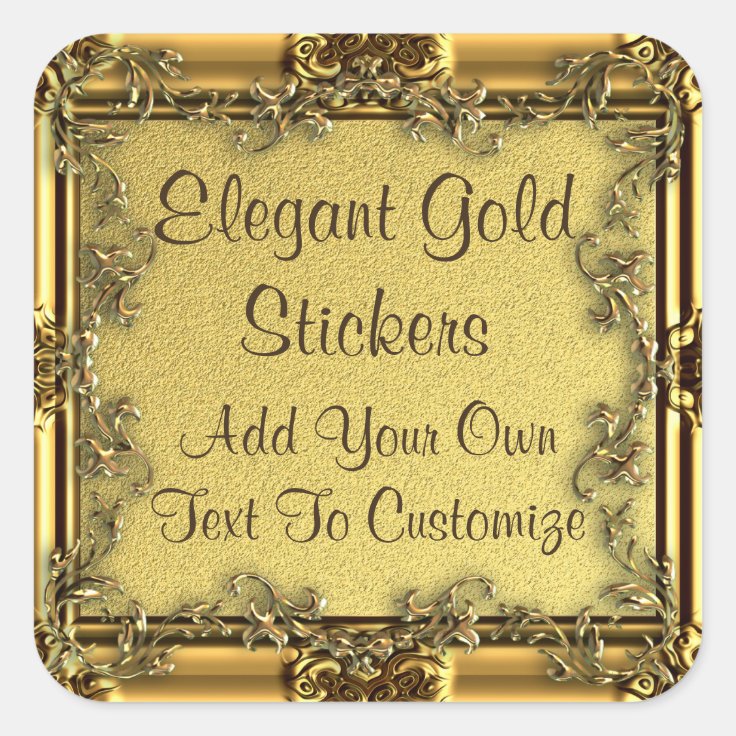 Elegant Gold Stickers | Zazzle