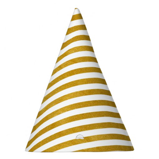 Elegant Gold Stripe -Custom Your Color- Party Hat | Zazzle