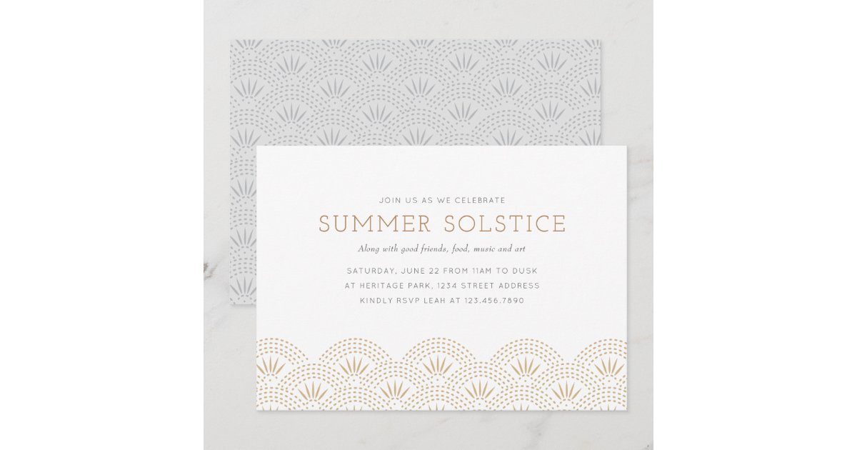 Elegant Gold Summer Solstice Party Invitation | Zazzle