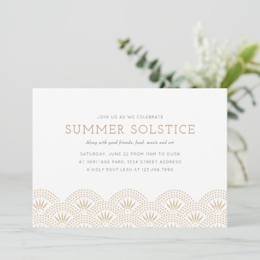 Elegant Gold Summer Solstice Party Invitation | Zazzle