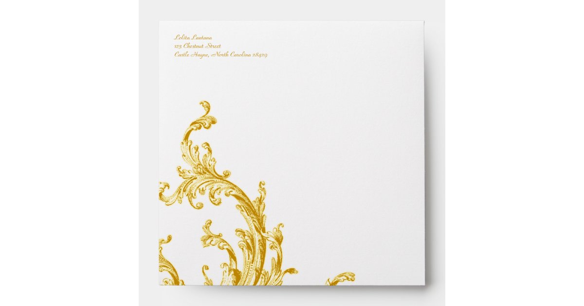 Elegant Gold Sweep Envelope | Zazzle