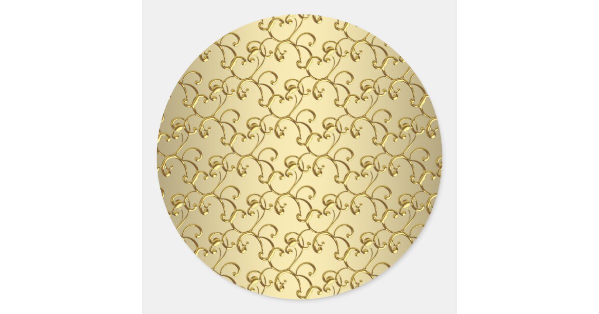 Elegant Gold Swirl Stickers | Zazzle