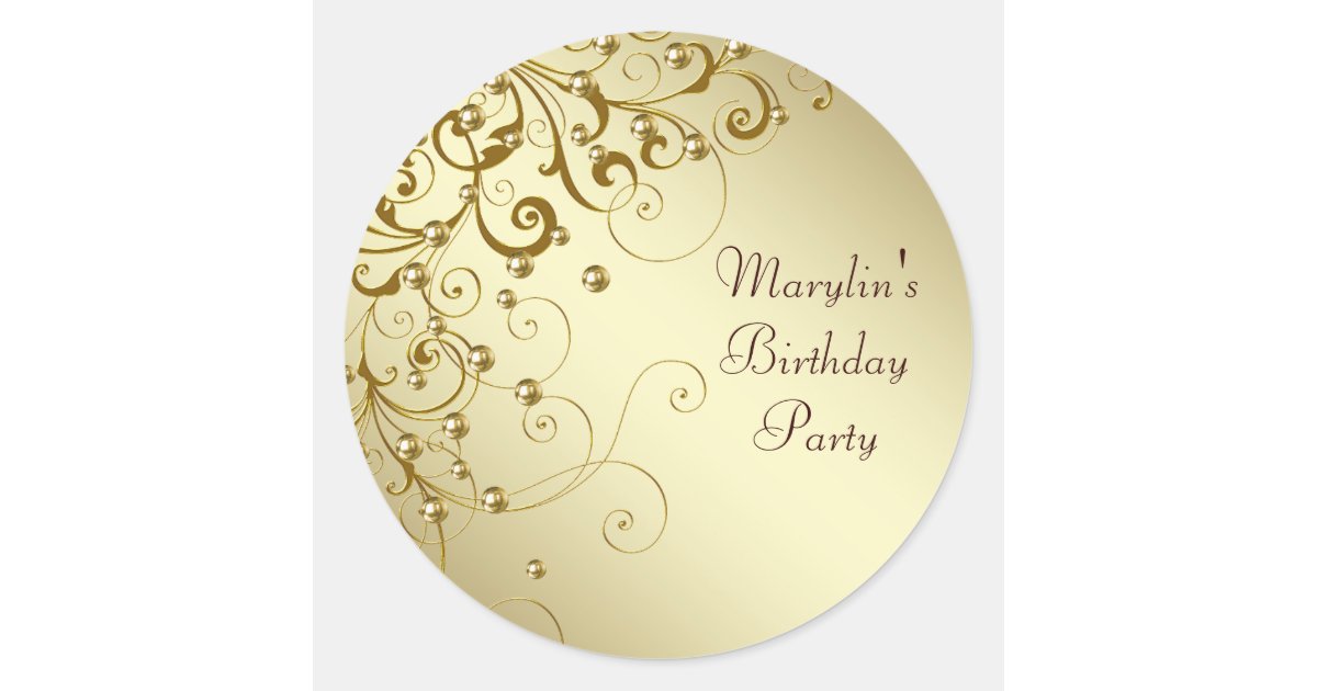 Elegant Gold Swirl Stickers | Zazzle
