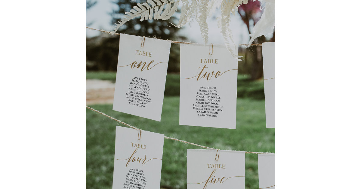 Elegant Gold Table Number 1 Seating Chart | Zazzle