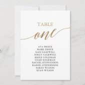 Elegant Gold Table Number 1 Seating Chart | Zazzle