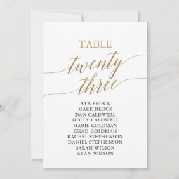 Elegant Gold Table Number 23 Seating Chart | Zazzle