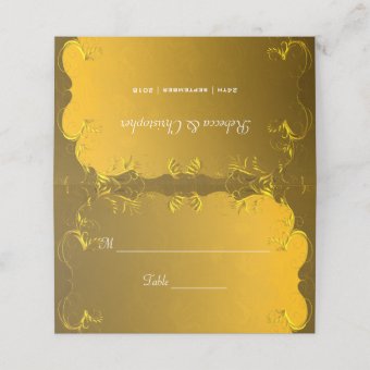 Elegant Gold Table Place Card | Zazzle