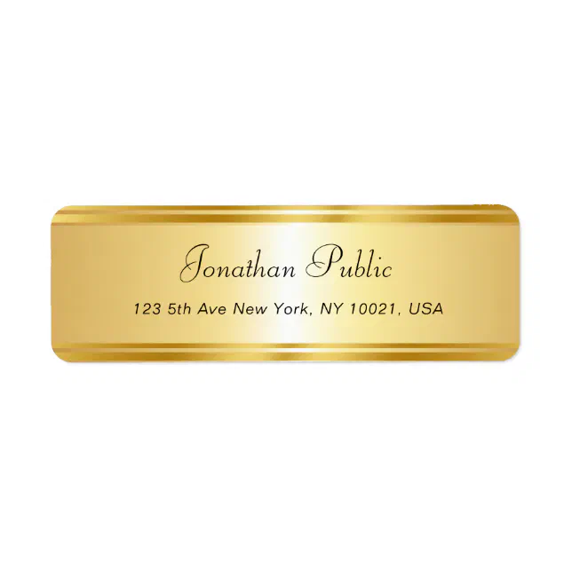 Elegant Gold Template Hand Script Name Modern Label | Zazzle