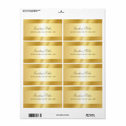 Elegant Gold Template Handwritten Script Name Label | Zazzle