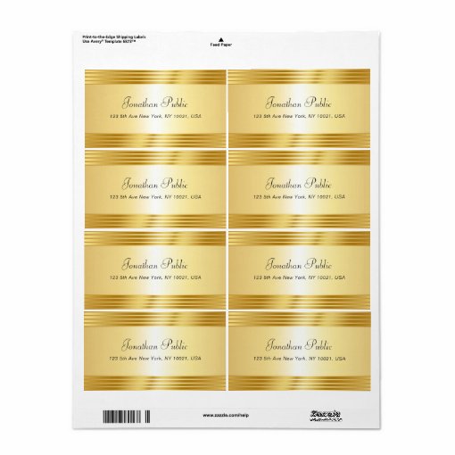 Elegant Gold Template Handwritten Script Name Label | Zazzle