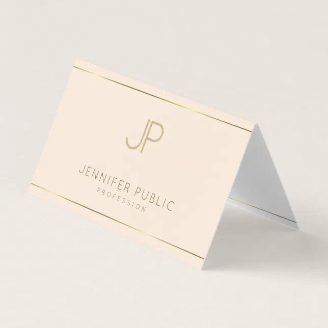 Elegant Gold Text Modern Professional Simple Plain Business Card | Zazzle