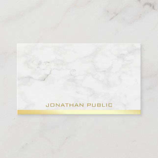 Elegant Gold Text Name Marble Template Modern Business Card | Zazzle