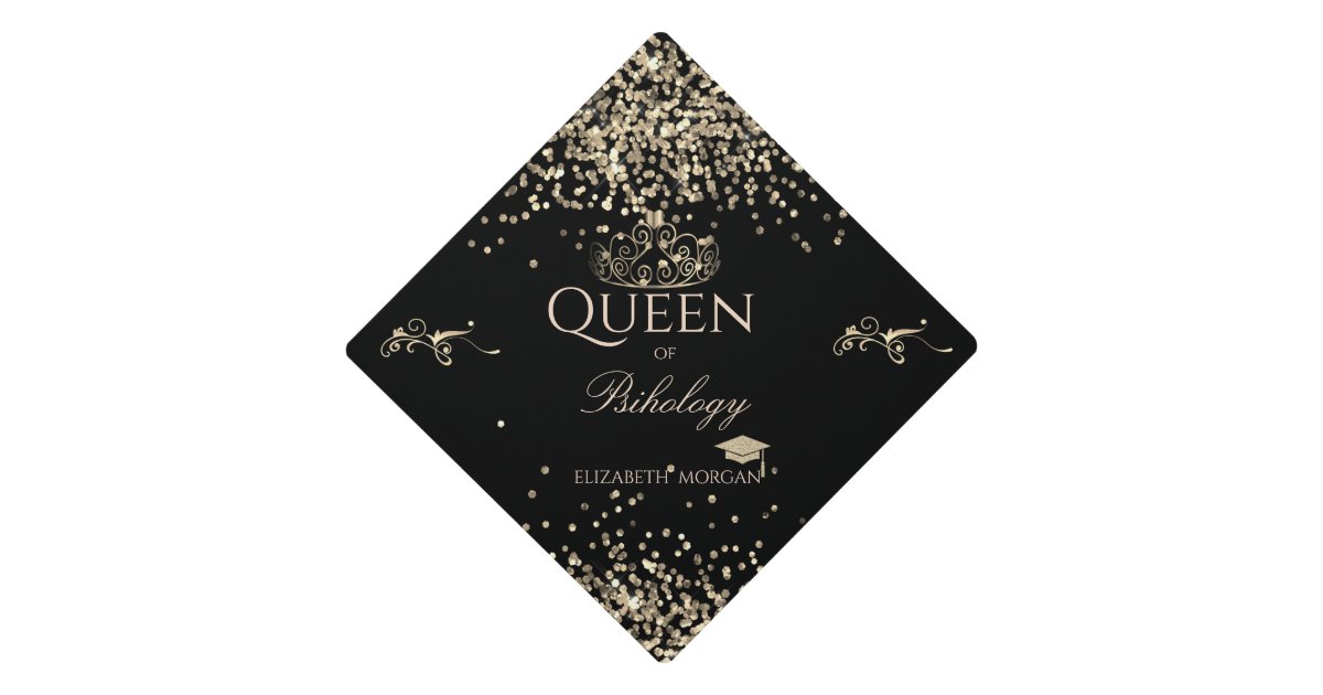 Elegant Gold Tiara Glitter Graduation Cap Confetti | Zazzle