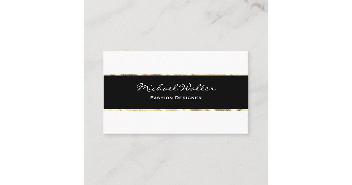 Elegant Gold Trim Business Card | Zazzle