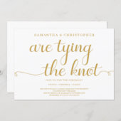 Elegant gold typography script font engagement invitation | Zazzle